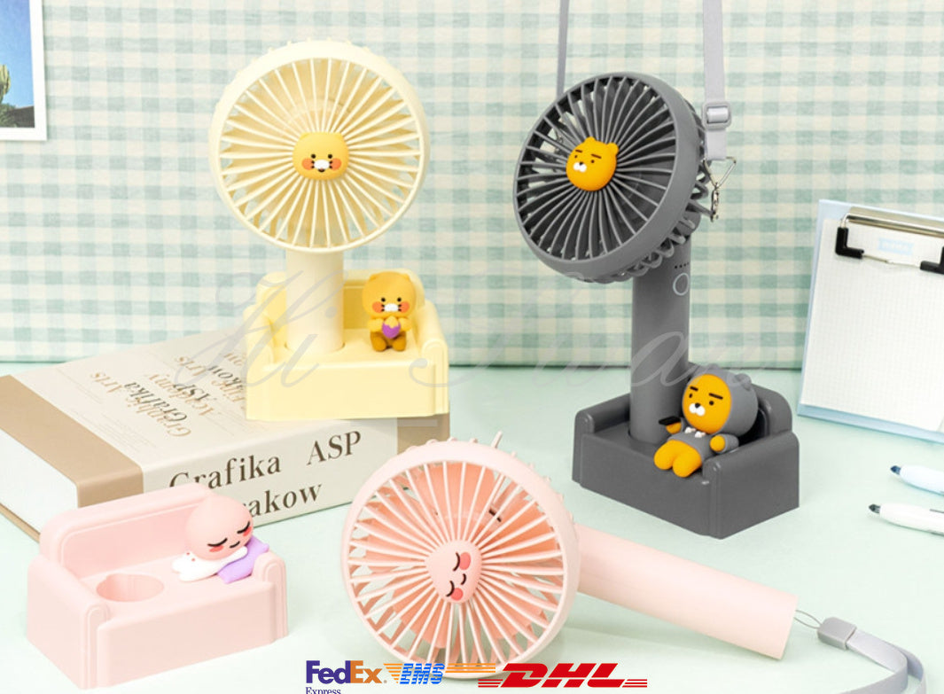 [KAKAO FRIENDS]- Portable Fan Choonsik & Apeach & Ryan OFFICIAL MD – HISWAN